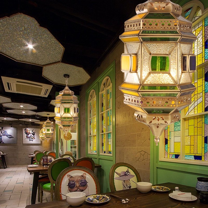 Stained Glass Middle Eastern Style Pendant Light Restaurant Cafe ...