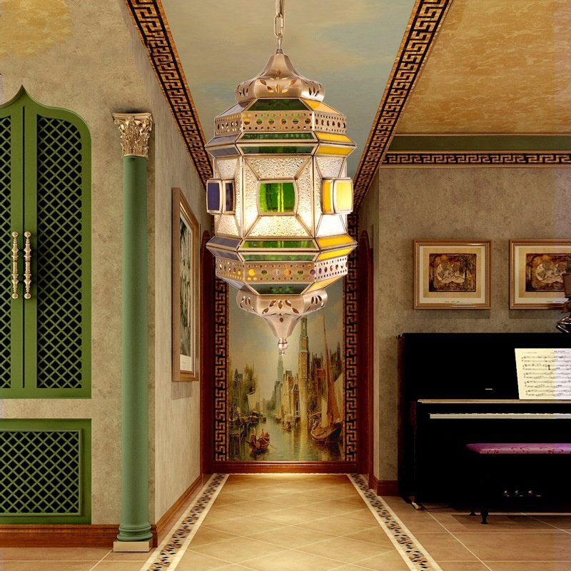 Stained Glass Middle Eastern Style Pendant Light Restaurant Cafe ...