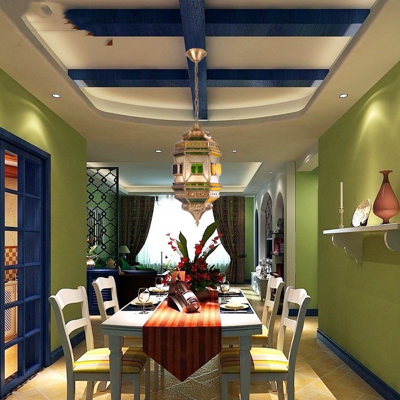 Stained Glass Middle Eastern Style Pendant Light Restaurant Cafe ...